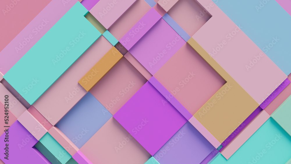 Pastel Colored Tech Background with a Geometric 3D Structure. Clean ...