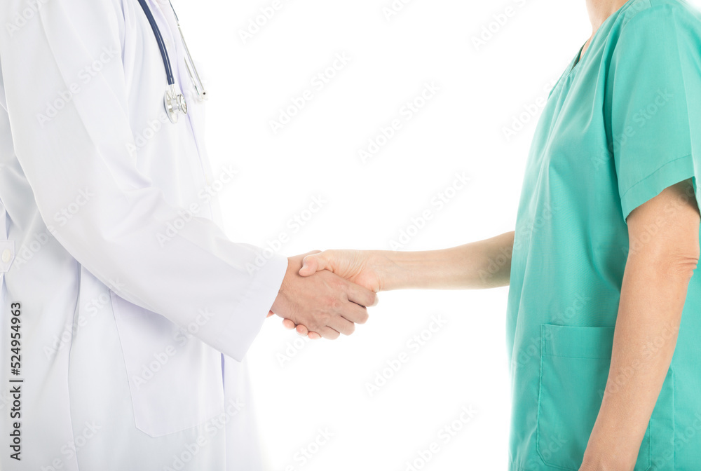 hand in hand, healthcare worker feeling be in unity and teamwork ...