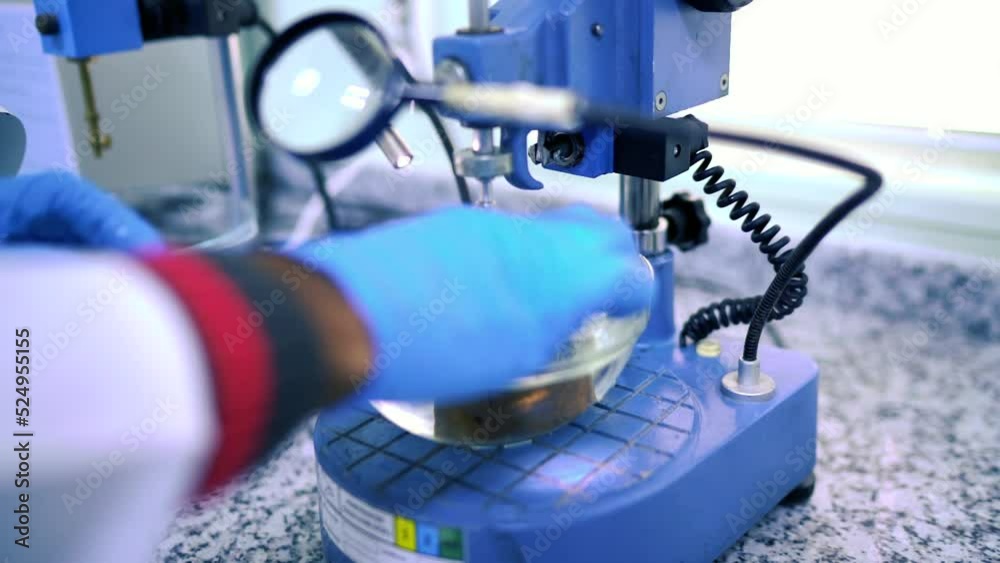 Construction Laboratory, civil engineer doing tests in the laboratory ...