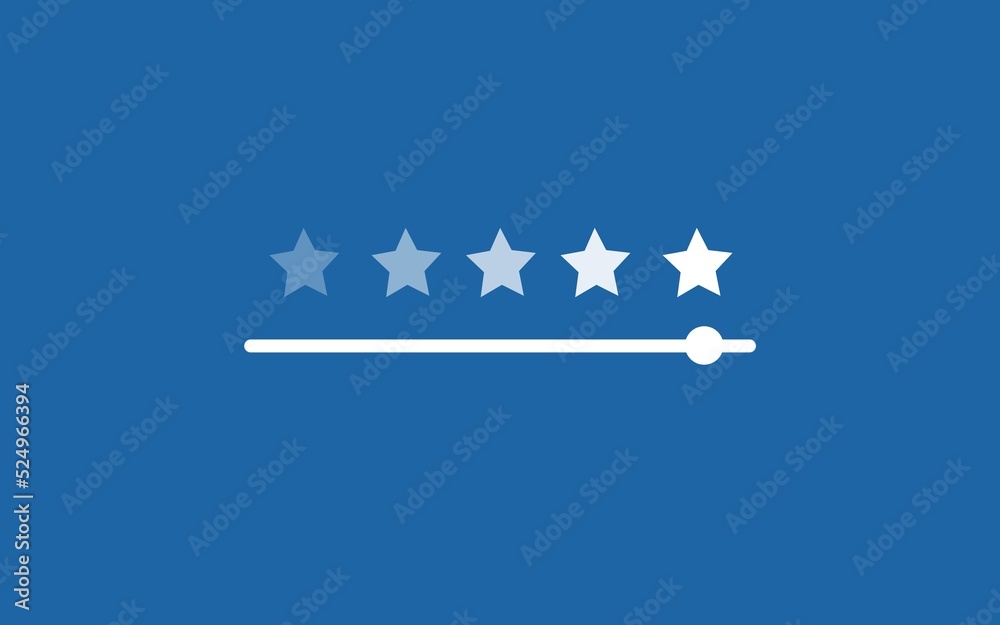 Five star rating review slider bar button background of best ranking ...