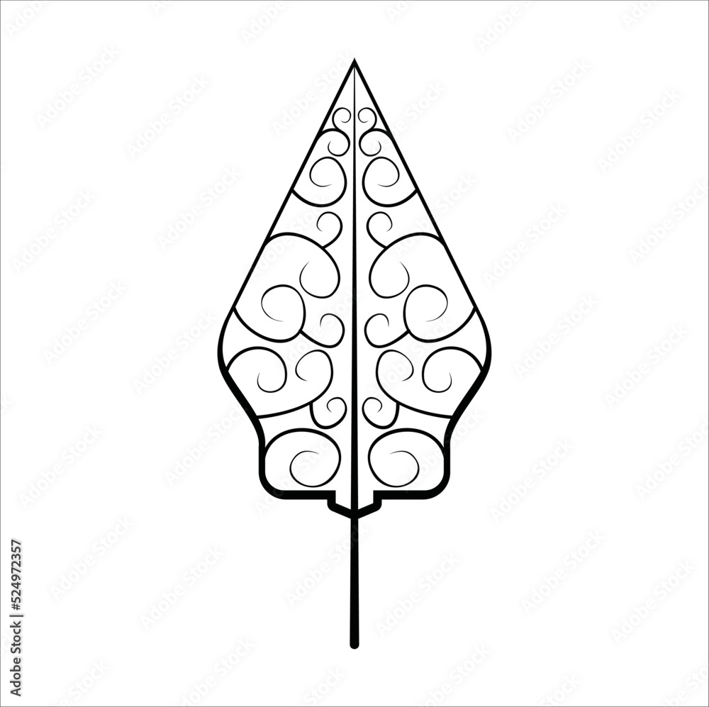 wayang indonesian arts culture icon illustration line art vector design ...