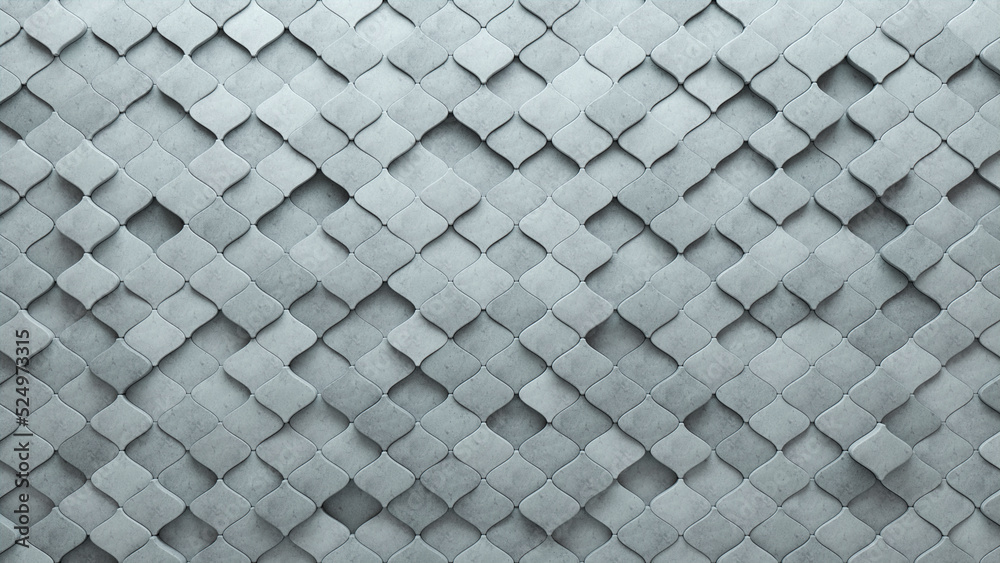 Concrete Tiles arranged to create a Polished wall. Arabesque ...