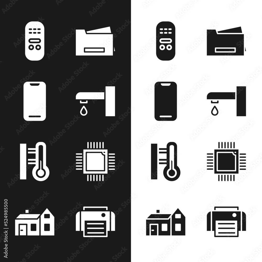 Set Water Tap Smartphone Remote Control Printer Meteorology Thermometer Processor With