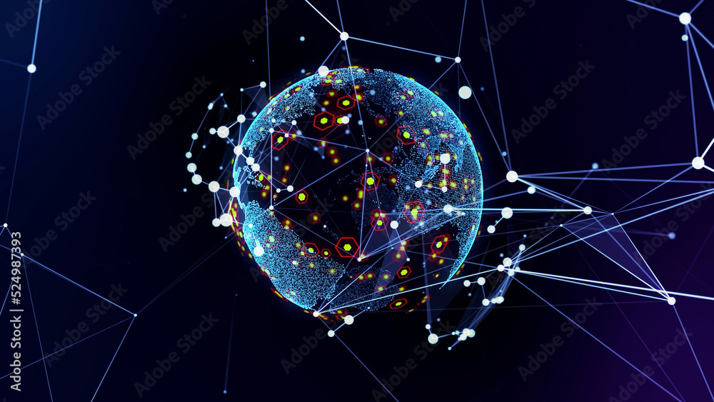 Global Communication Network Concept Digital Transformation Dx Stock