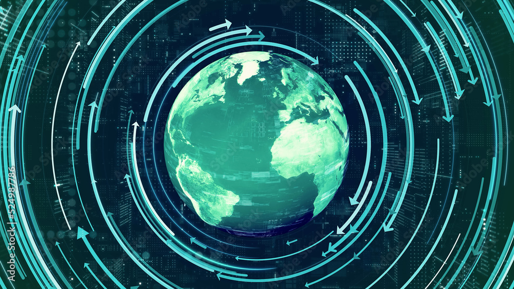 Environmental technology concept. Resource recycling. Recycling society ...