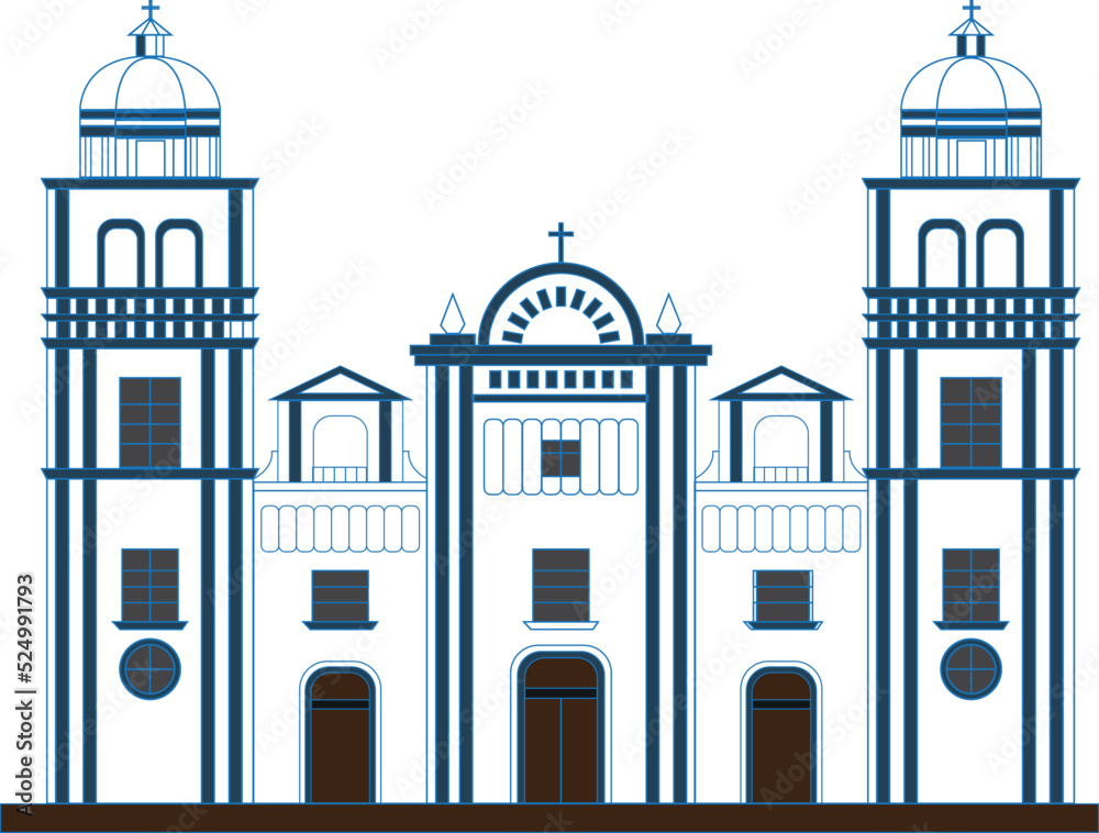 Basilica de Suyapa Honduras Stock Vector | Adobe Stock