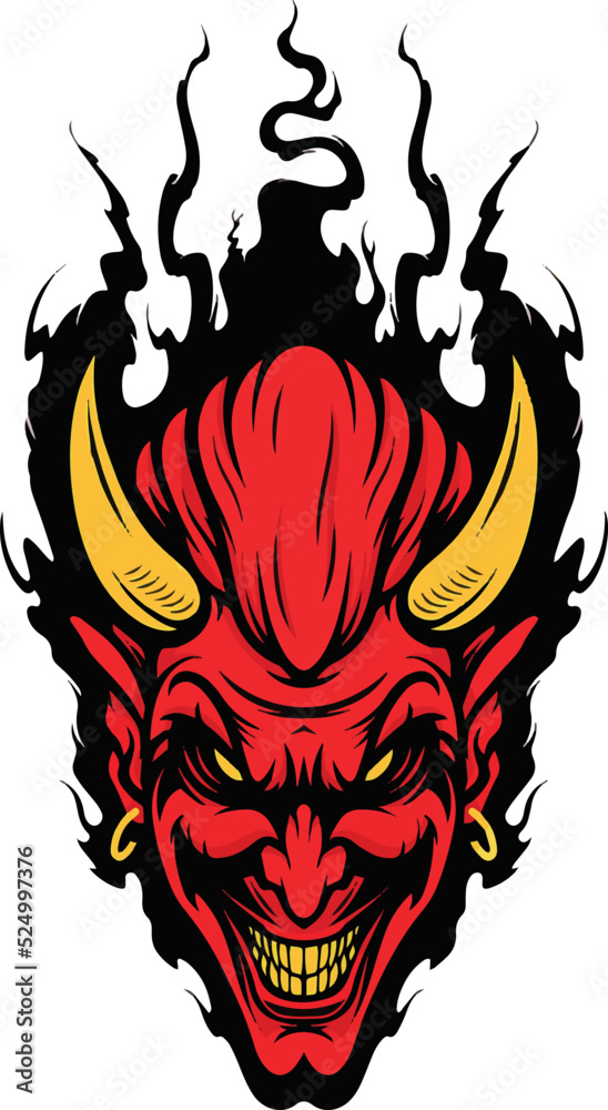 tribal satan tattoo design Stock Vector | Adobe Stock