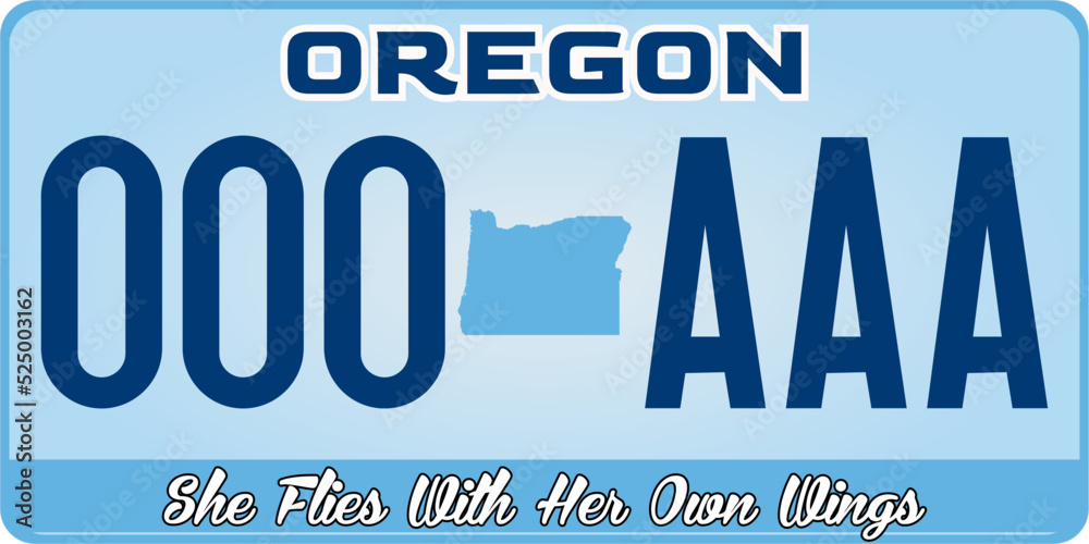 Vektorová grafika „Vehicle license plates marking in Oregon in United ...