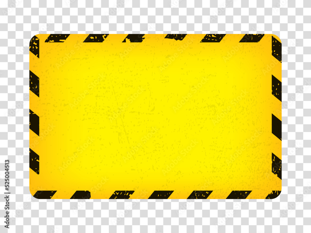 Yellow blank rectangle sign in grunge style. Blank Warning Sign on ...