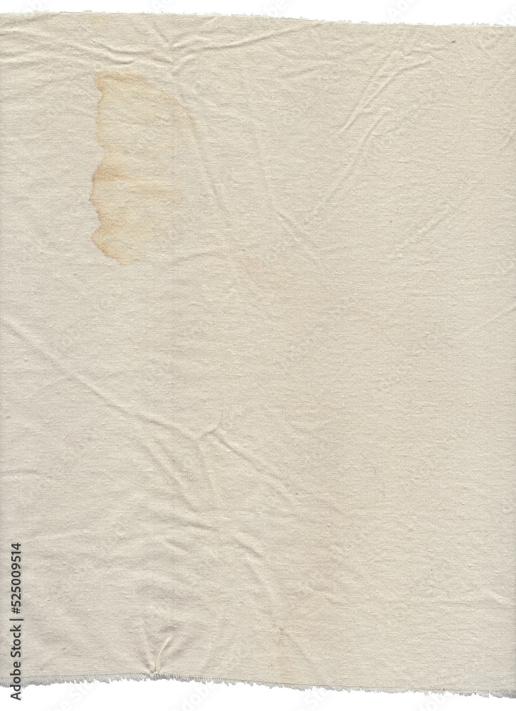 Old dirty linen fabric texture background with stains isolated Stock ...