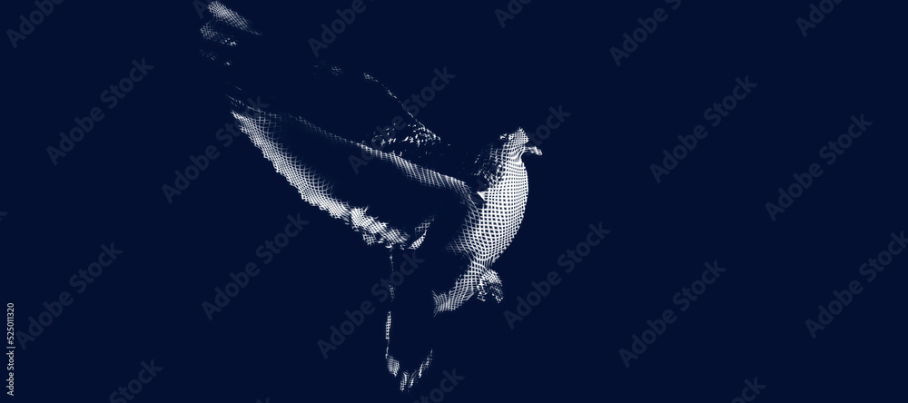 Pigeon silhouette in metaverse conceptual reality imagination virtual ...