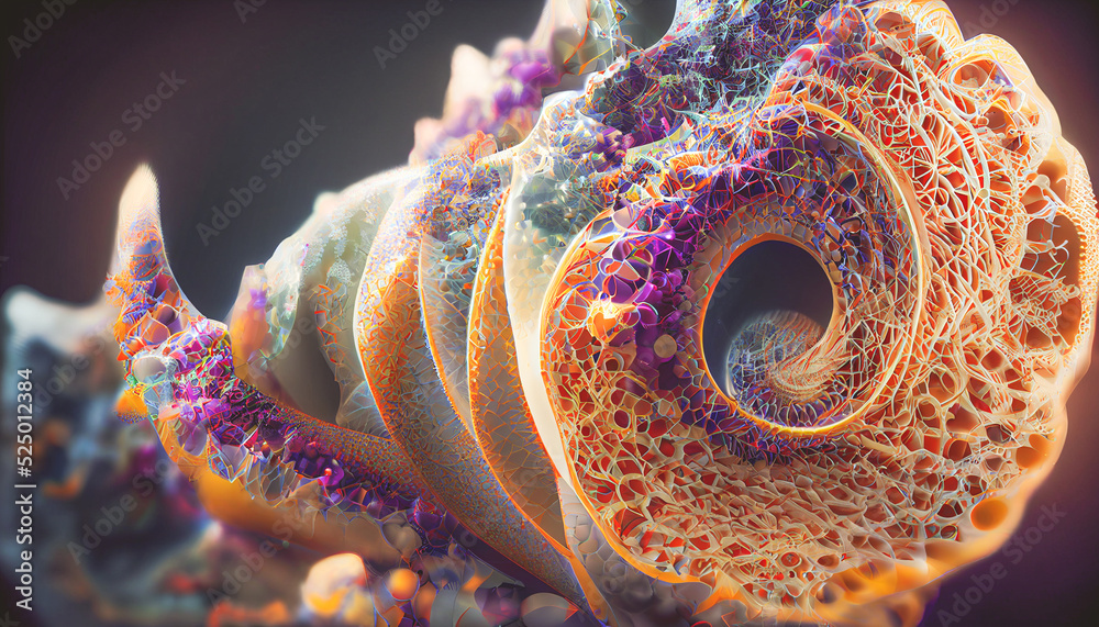 Colorful abstract fibonacci fractalized background inspired by ...
