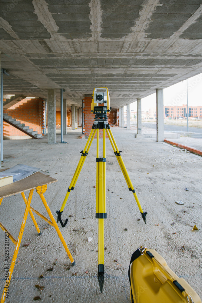Total station at construction site Stock Photo | Adobe Stock