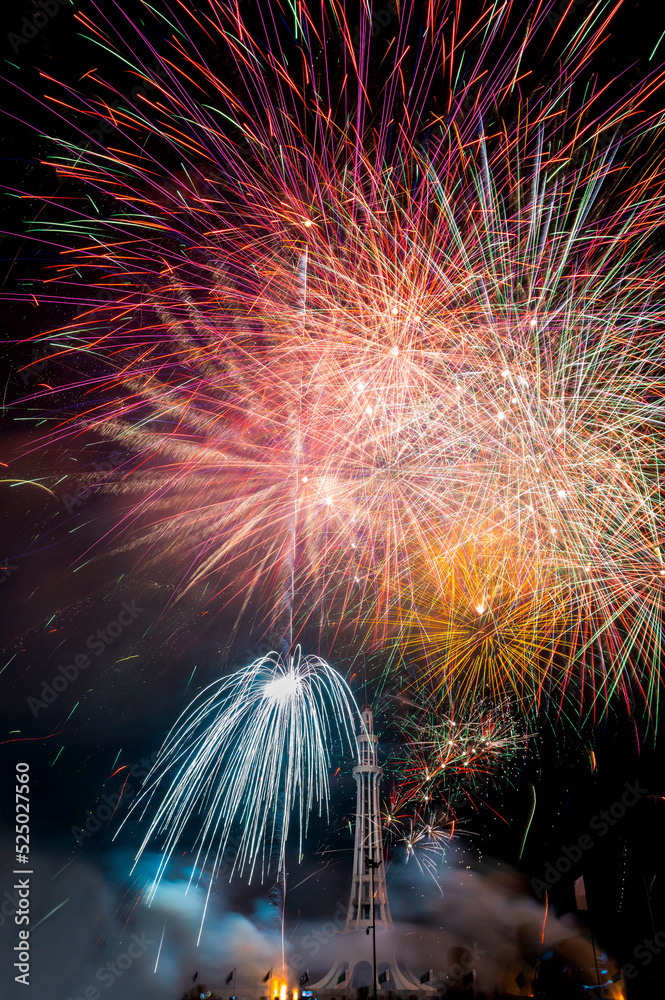 fire works during celebrations of independence day Stock Photo | Adobe ...