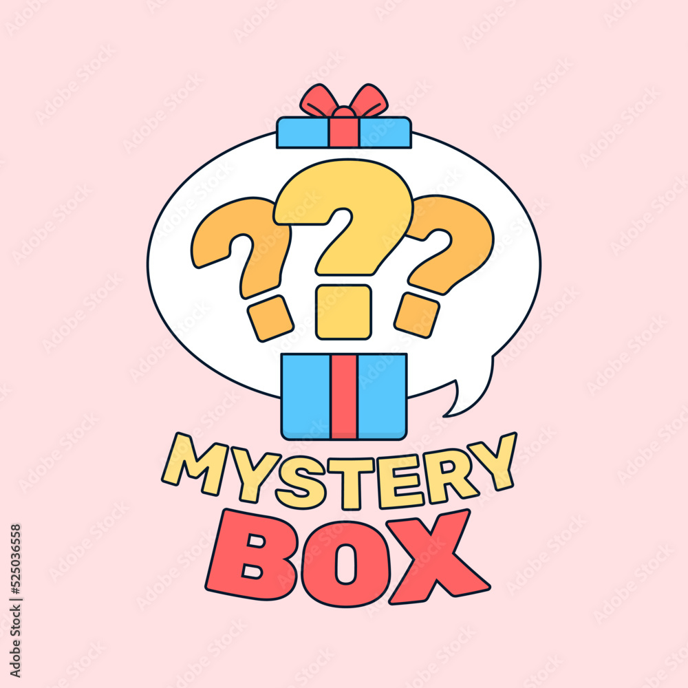 Big question mark inside the gift box for mystery box social media ...