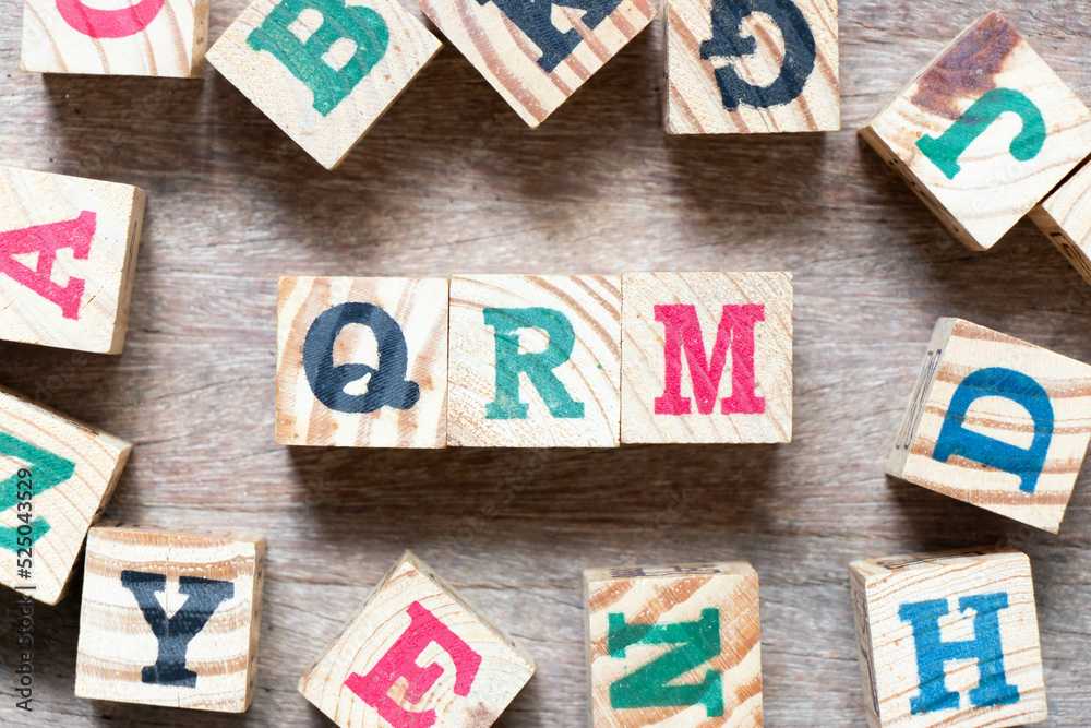 Alphabet Letter Block In Word Qrm Abbreviation Of Quality Risk Management And Another Letter
