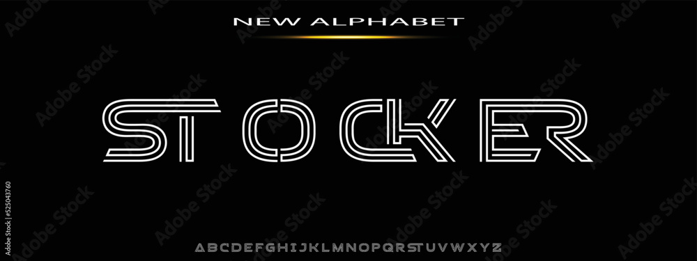 STOCKER Elegant alphabet letters font and number. Classic Lettering ...