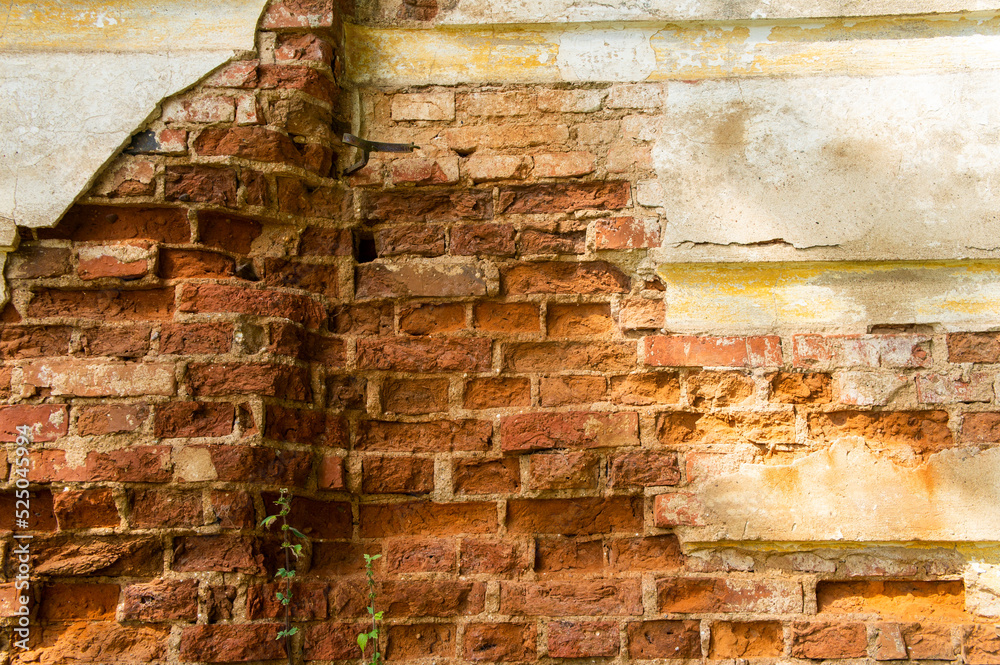 Beautiful ancient red brick texture. Medieval background Stock Photo ...