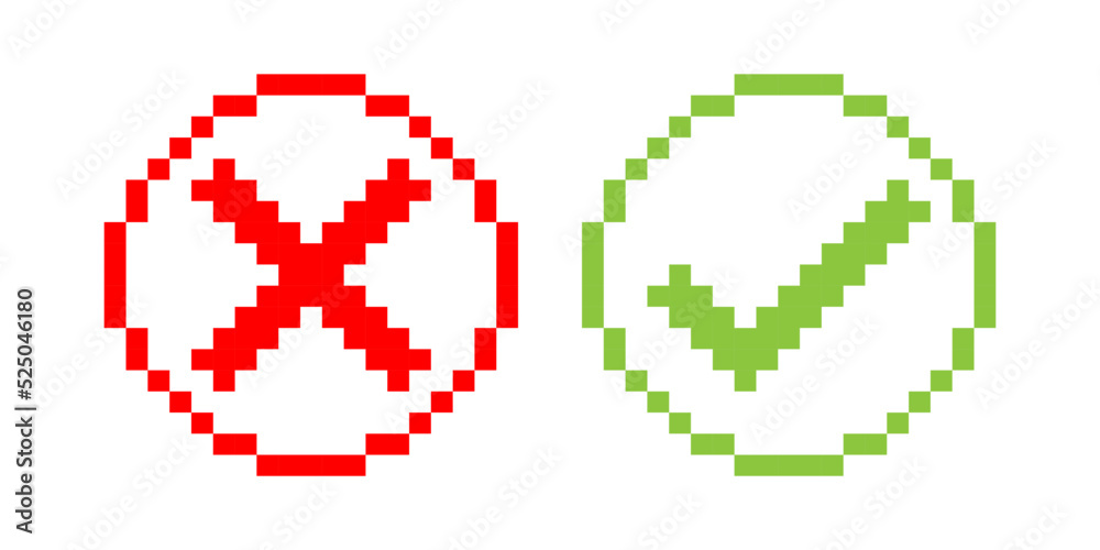 Check mark pixel art icons Stock Vector | Adobe Stock