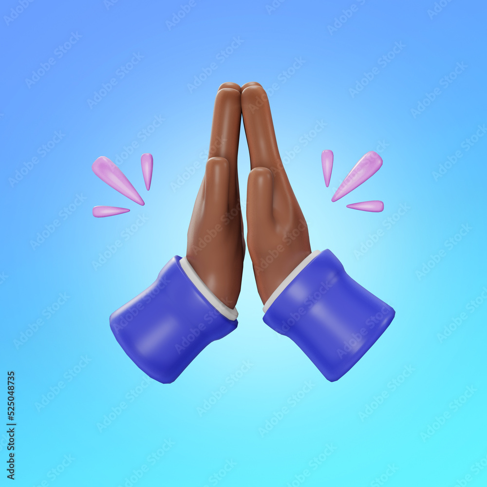 hand clapping black hand 3d emoji multicultural african business ...