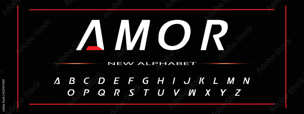 AMOR Elegant alphabet letters font and number. Classic Lettering ...