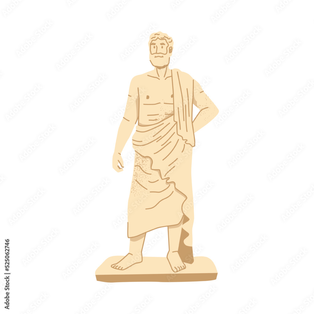 Statue of antique thinker or ruler, isolated sculpture of philosopher ...