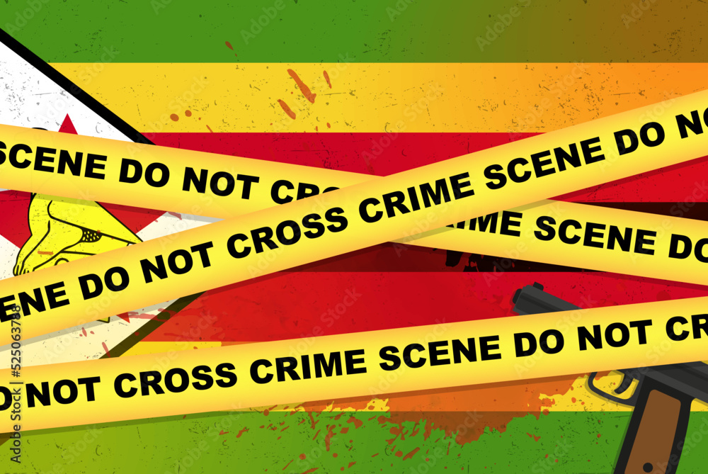 Zimbabwe armed attack vector banner, shooting news concept, armed ...