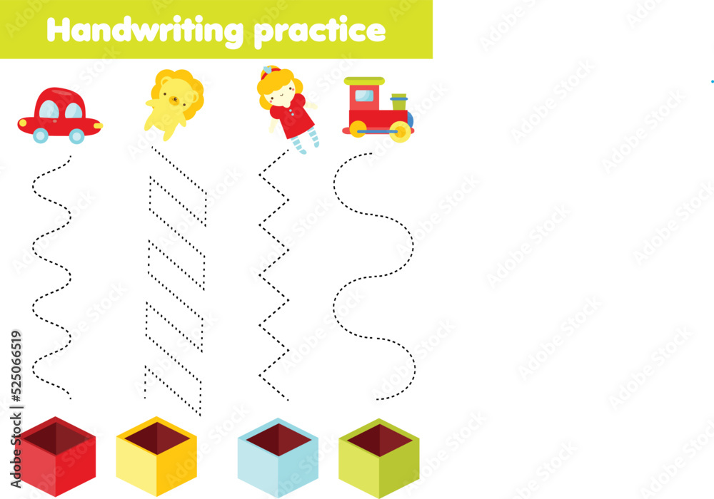 put toys in box. handwriting practice sheet. Christmas and new year ...