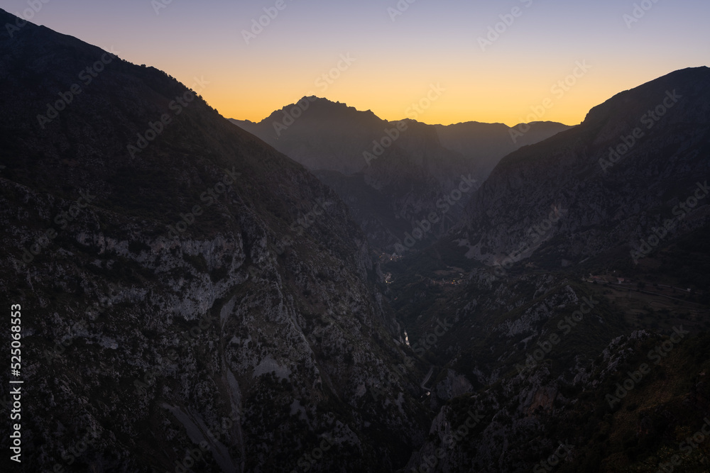 La Hermida gorge from Santa Catalina lookout point, Cantabria in Spain ...