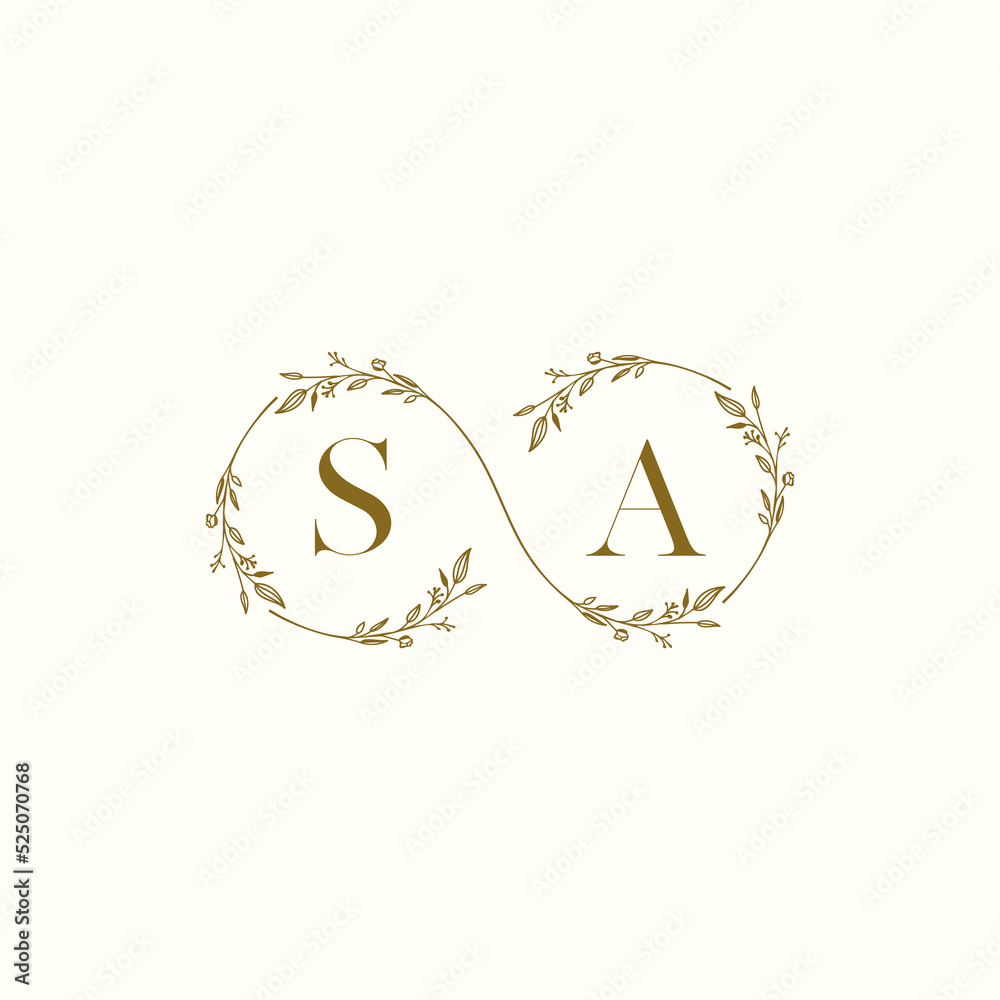 SA infinity wedding logo initial logo design which is good for branding ...