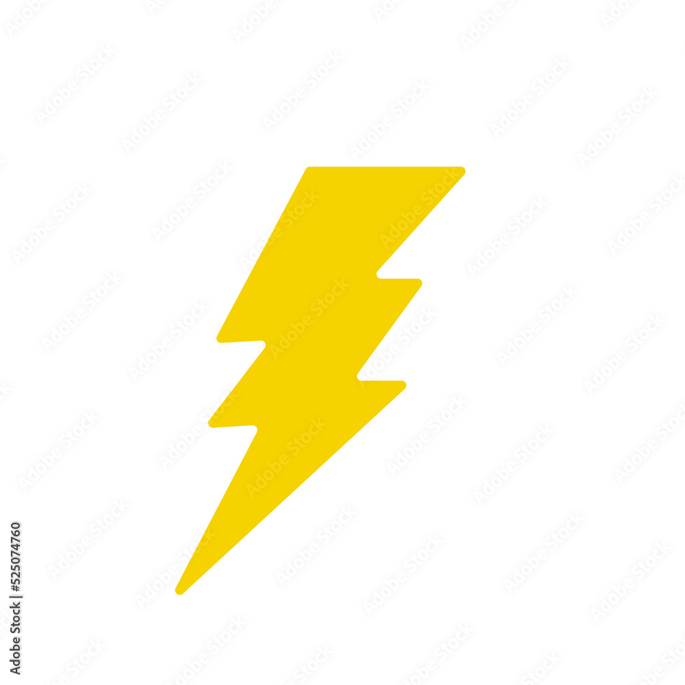 Flat lightning icon set. Simple lightning design Isolated on white ...