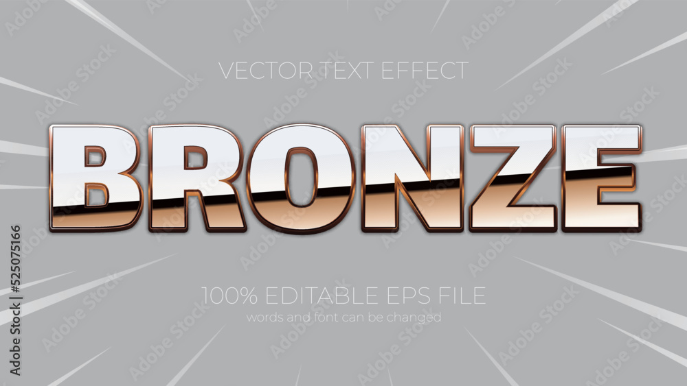 bronze editable text effect style, EPS editable bronze text effect ...