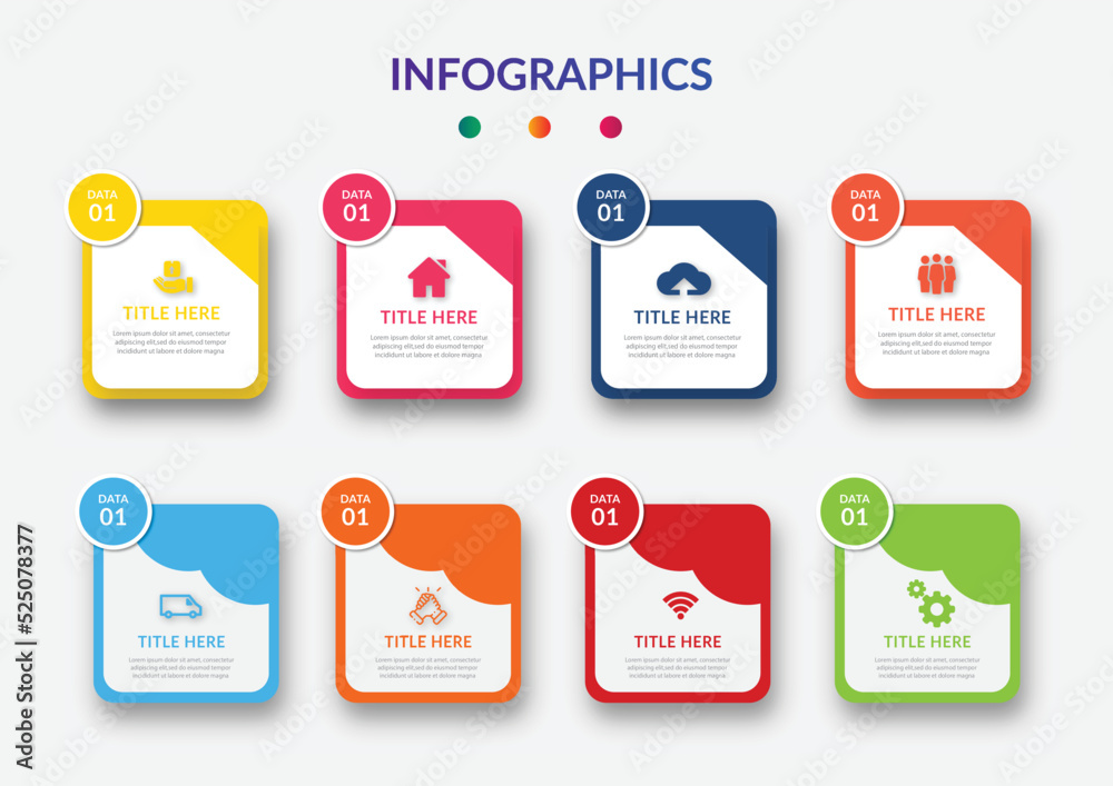 Modern gradient process flowchart infographic template Stock Vector ...