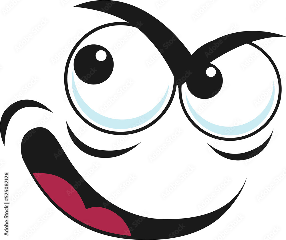 Suspicious angry emoticon isolated insidious emoji Stock Illustration ...