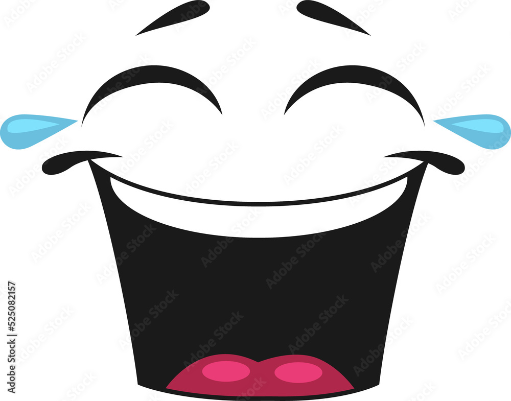 Emoticon with mouth open of laugh and blinked eyes Stock Illustration ...