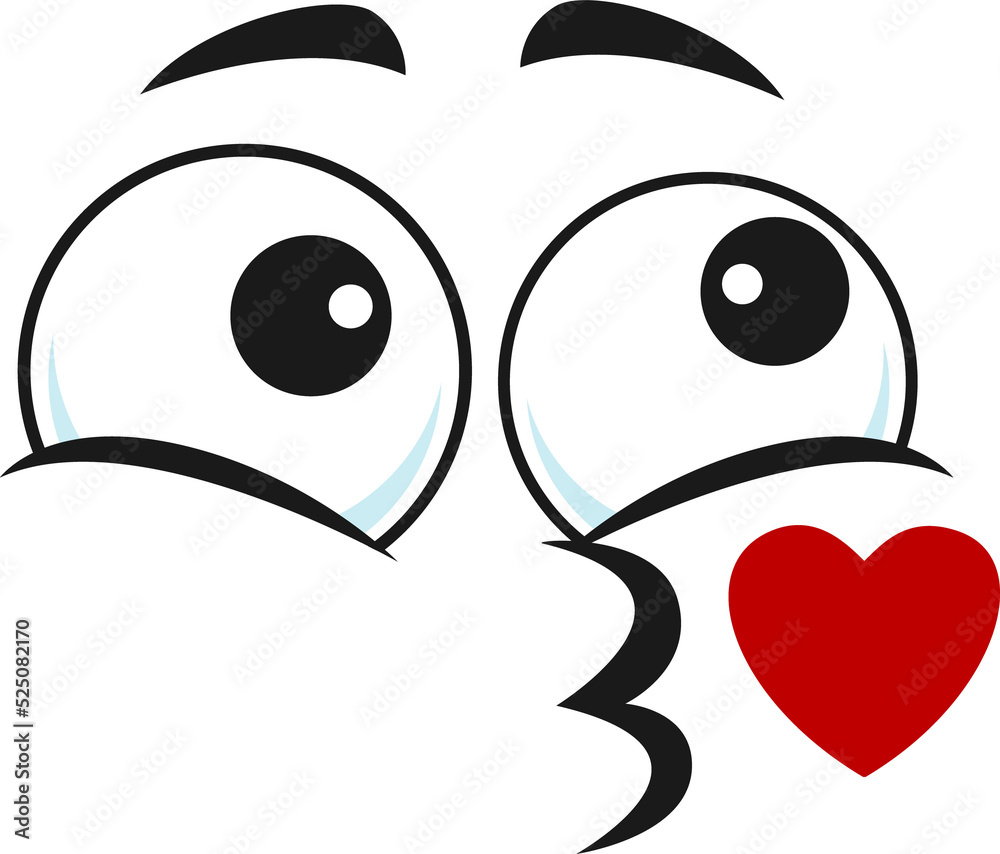 Emoticon Blowing Kiss Isolated Kissing Emoji Face Stock Illustration