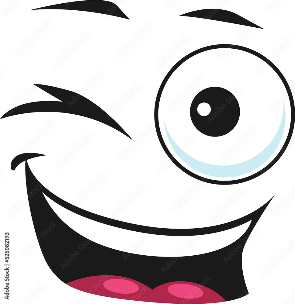 Winking smiley face isolated emoticon blinking eye Stock Illustration ...