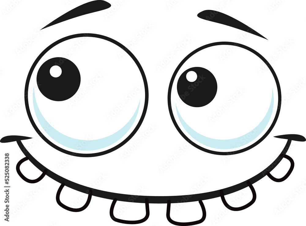 Strange stupid emoticon with broad toothy smile Stock Illustration ...