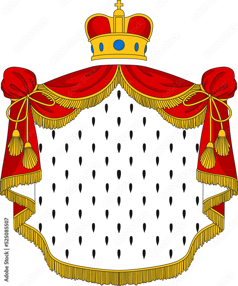 Royal cape and crown color vector illustration Stock Illustration ...