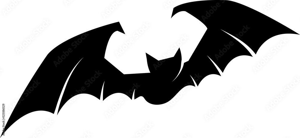 Scary vampire bat silhouette vector illustration Stock Illustration ...