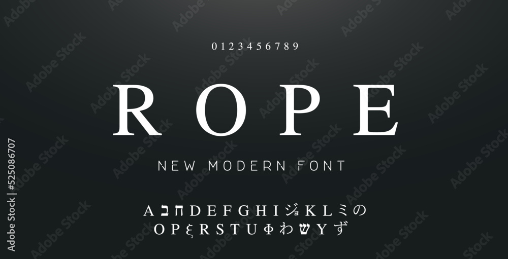ROPE Minimal urban font. Typography with dot regular and number ...