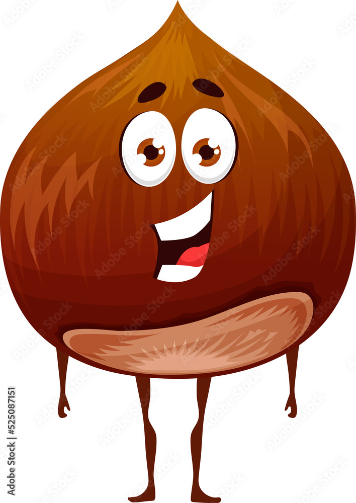 Hazelnut isolated nut of hazel tree emoji emoticon Stock Illustration ...