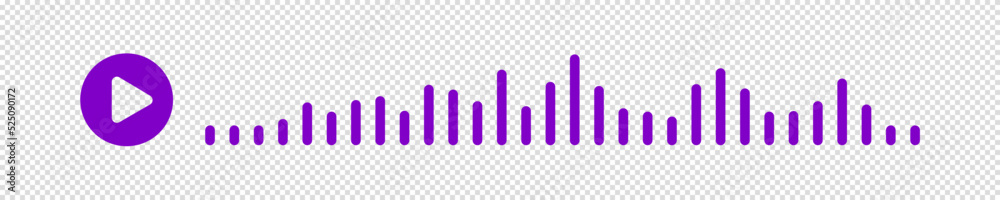 Pink or purple sound waves of the equalizer or voice message isolated ...