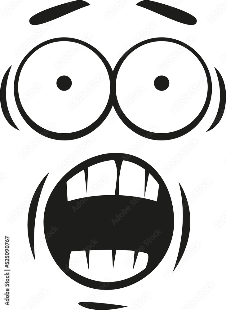 Shocked emoticon isolated emoji with open mouth Stock Illustration ...