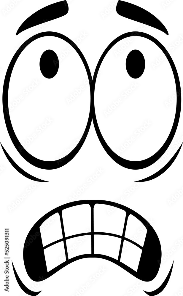 Photo & Art Print Grimacing emoji with bared teeth isolated emoticon ...