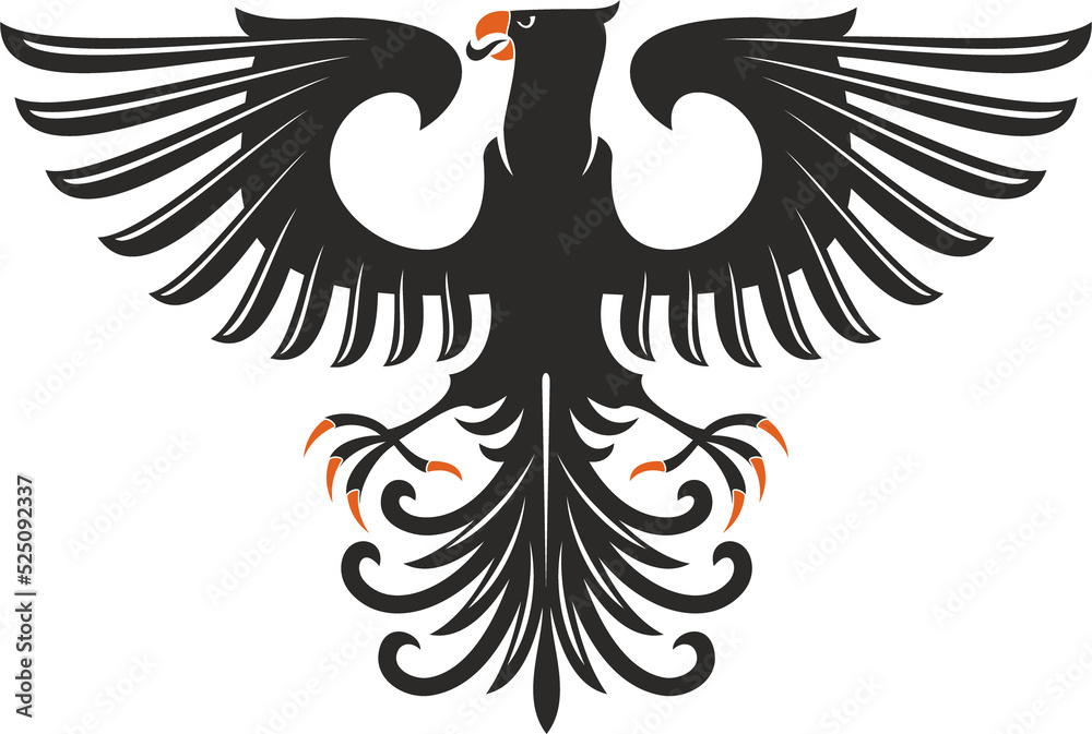 Black eagle heraldry symbol isolated bird mascot Stock Illustration ...
