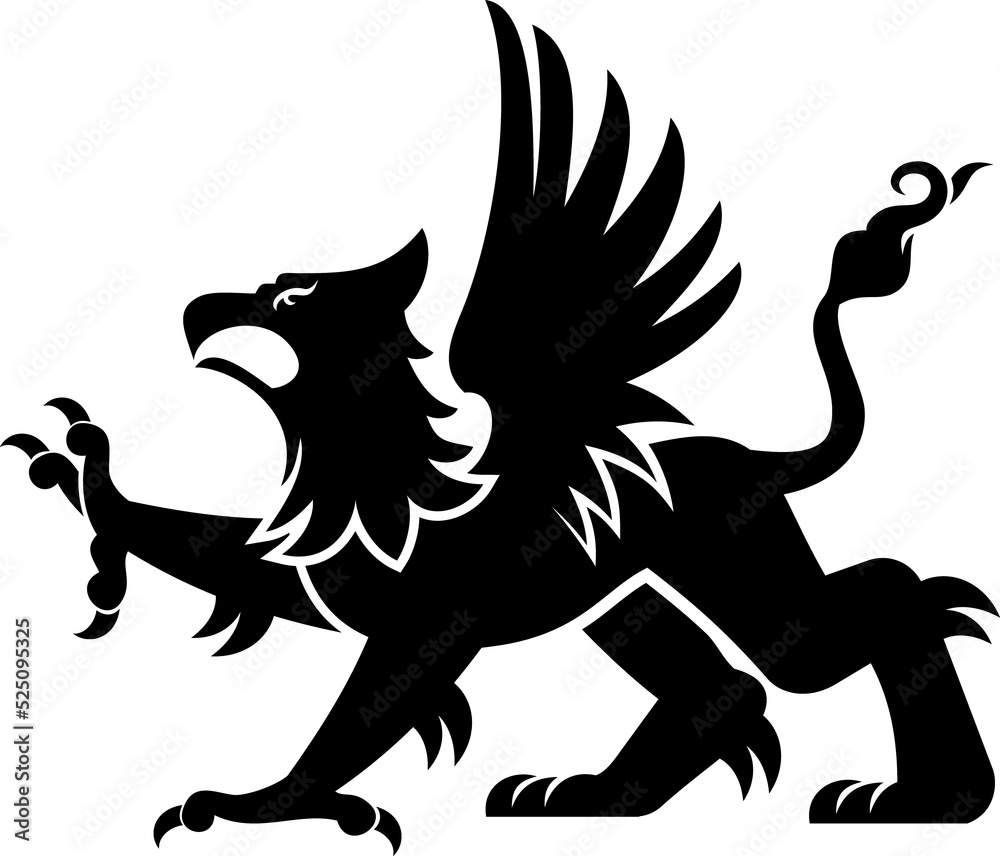 Legendary griffon isolated winged lion Stock Illustration | Adobe Stock