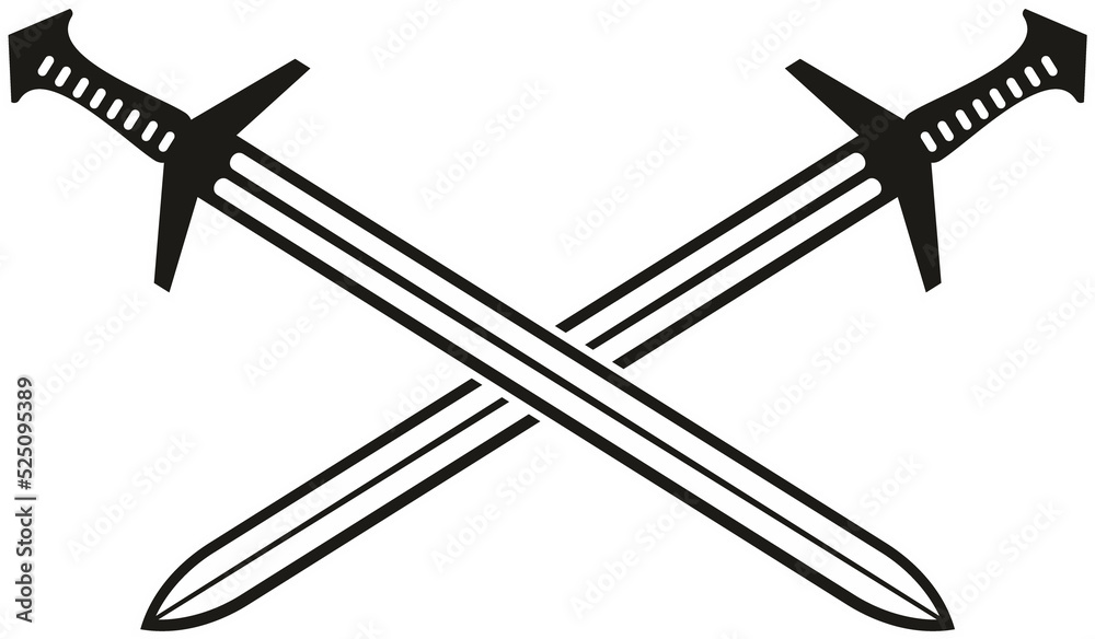 War crossed sabers isolated vector sharp weapon Stock Illustration ...