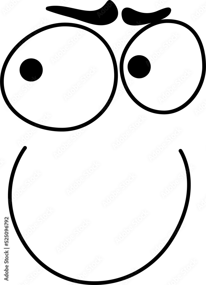 Malicious smile emoticon emoji cartoon line art icon Stock Illustration ...