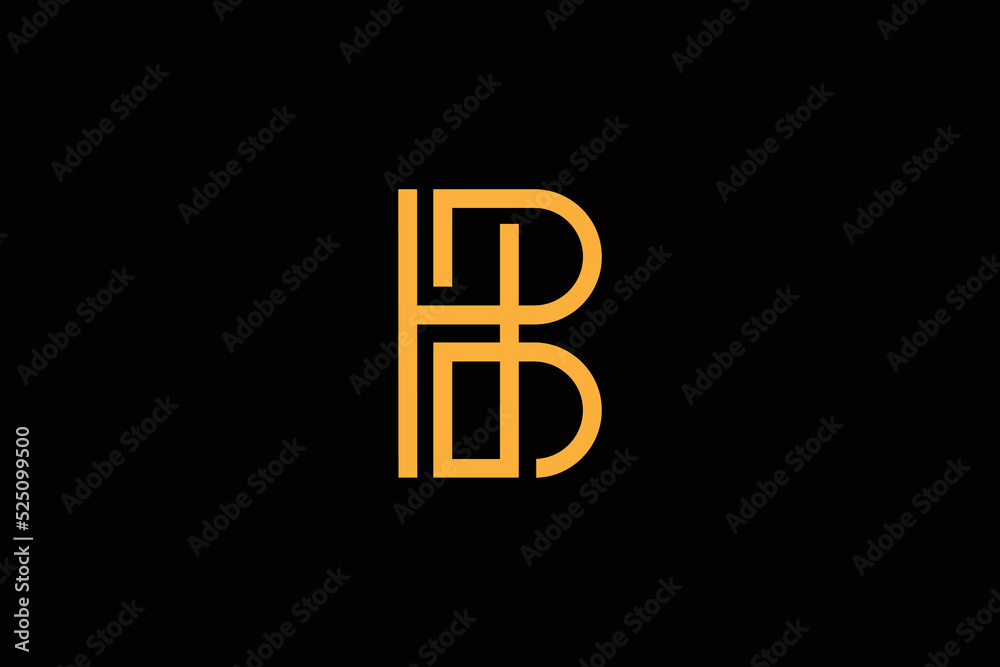 Minimal HB logo. Icon of a BH letter on a luxury background. Logo idea ...